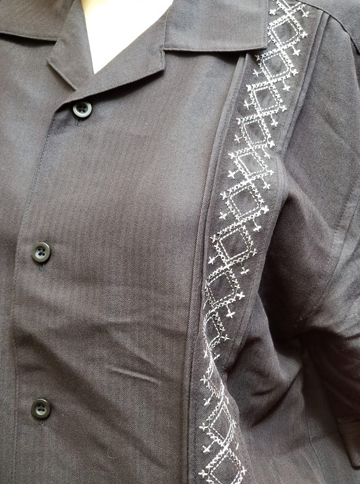 Black Cubavera Cuban Guayabera Style Size Small Men's… - Gem