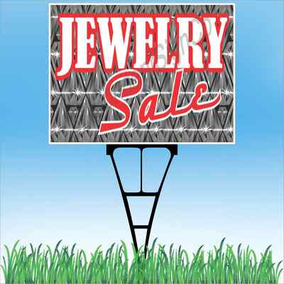 18"x24" JEWLERY SALE Outdoor Yard Sign & Stake Sidewalk Lawn Sales ...