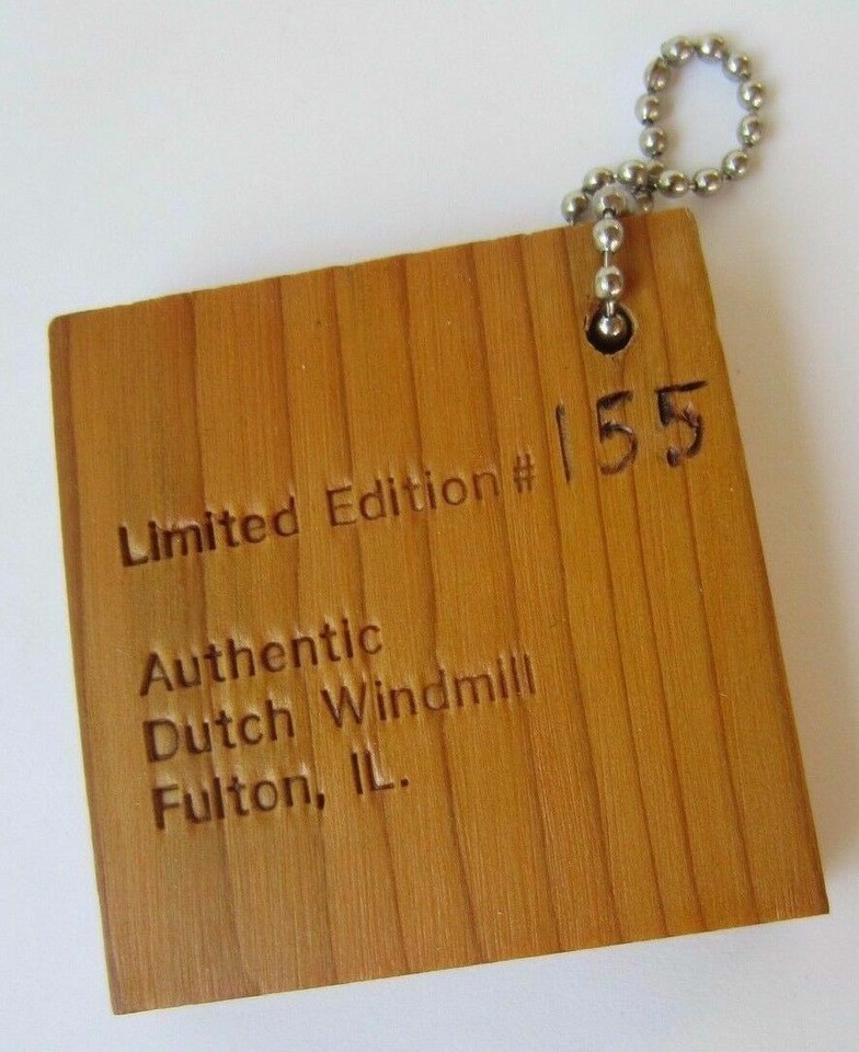 Limited Edition Souvenir Wood Key Chain Keychain 2" Dutch Windmill ...