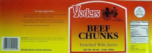 (Pack of 12) Yoders Canned Beef Chunks Canned Meat Long Storage ...