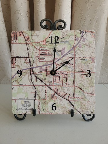 National Geographic’s Map Clock of LaPorte, Indiana - Limited Edition w ...