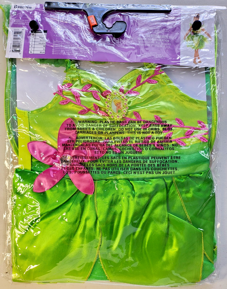 Disney Tinker Bell Costume Child Size Toddler 3-4 #373 Brand New!!! | eBay