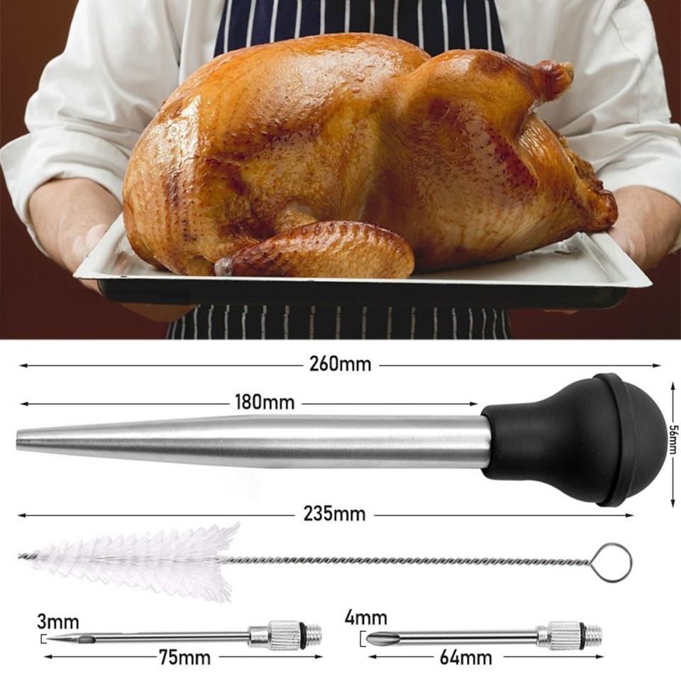 Turkey Baster for Cooking Food Grade Metal Turkey Baster Syringe Meat ...