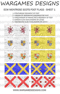 28mm ECW Montrose Scots Foot Flags - Sheet 1 - Pike & Shotte, FOG, DBR ...