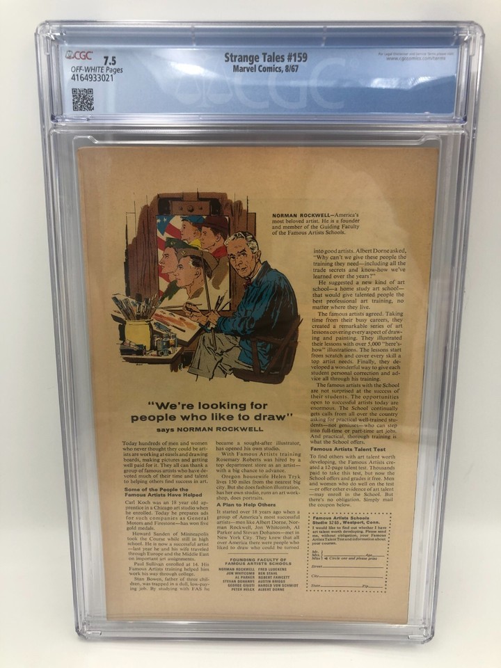 Strange Tales Nick Fury Doctor Strange #159 CGC Grade 7.5 Marvel Comic Book 1967 | eBay