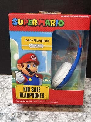 Super Mario Kid Safe Headphones with Microphone | eBay