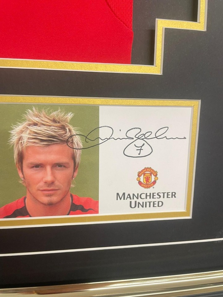 Rare David Beckham of United Signed Display with SHIRT Jersey ...