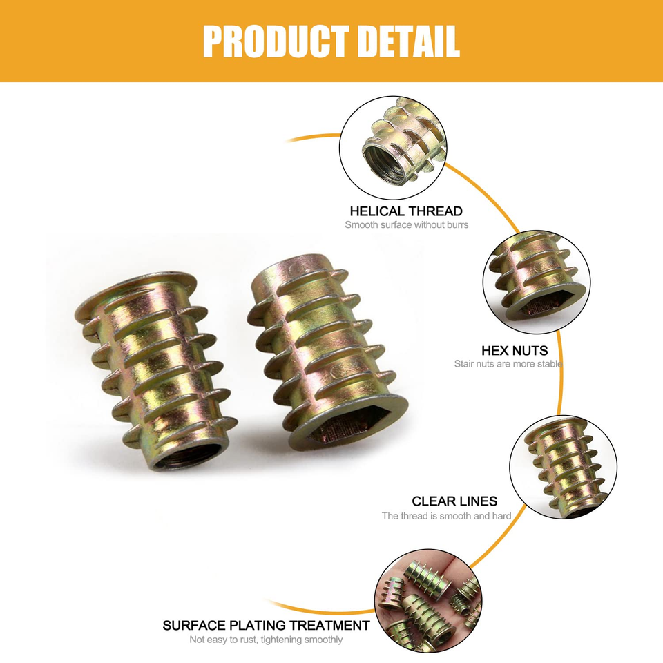 Inserto Filettato 155 Pezzi Boccole Filettate per Legno Inserti ...