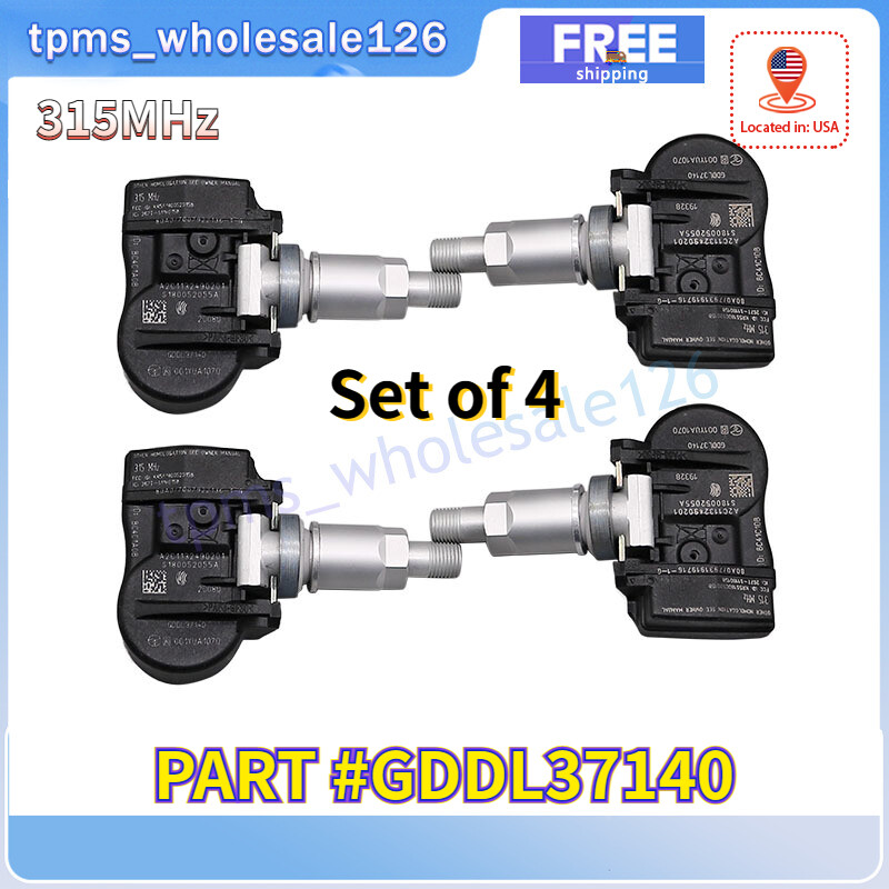 SET (4) GDDL37140 Tire Pressure Sensor TPMS 315MHz For Mazda 2 3 5 6 ...