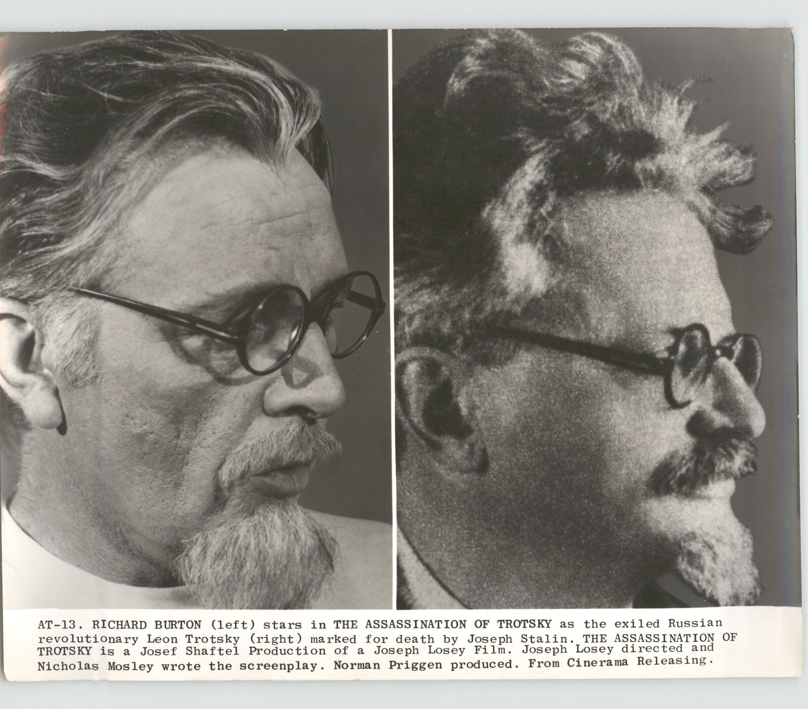 Actor RICHARD BURTON Stars as LEON TROTSKY 1973 HOLLYWOOD Press Photo ...