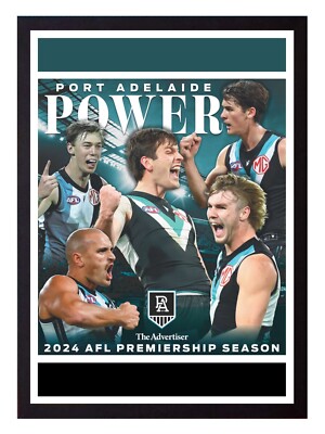 Framed 2024 Port Adelaide Power AFL Poster - 62cm x 44.5cm x 3cm | eBay ...