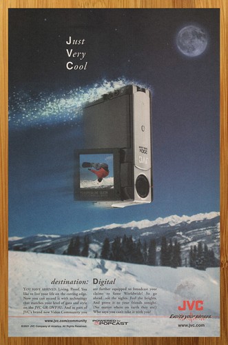 2001 JVC GR-DVP3U Video Camera Vintage Print Ad/Poster Snowboard Retro ...
