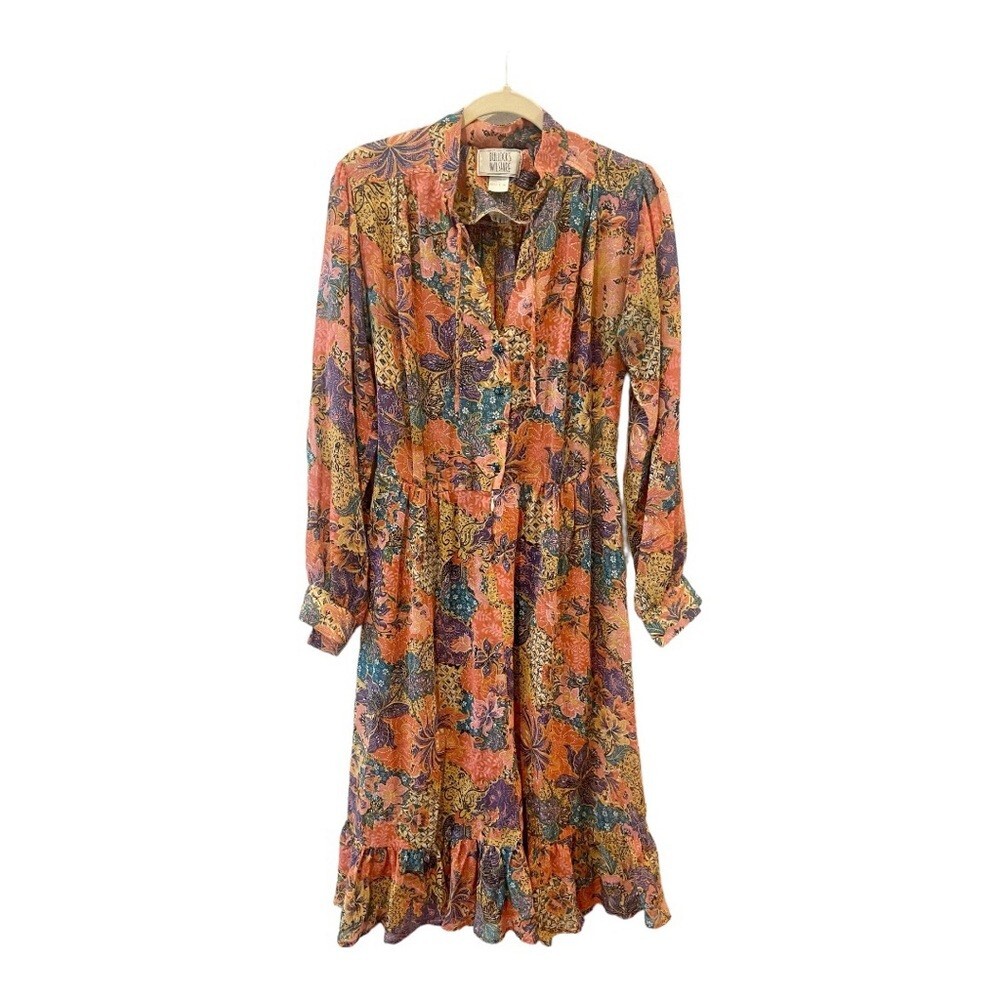 Vintage 1960s Bullock’s Wilshire Sheer Floral Dress S… - Gem