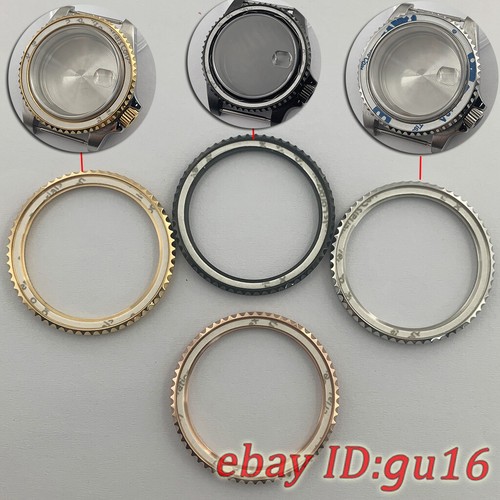 Silver Bezel Stainless Steel Fit 40mm Watch Case Ring Replacement ...