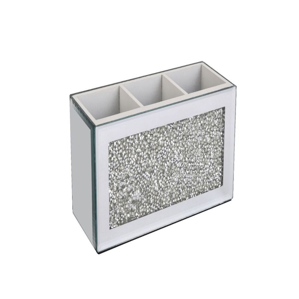 White Glass Storage Box Three Compartments Glass Dressing Box Room | eBay