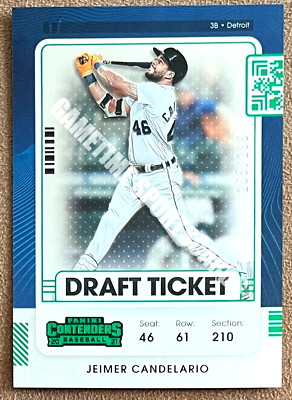 Jeimer Candelario 2021 Panini Contenders Draft Ticket Green #76 /299 ...