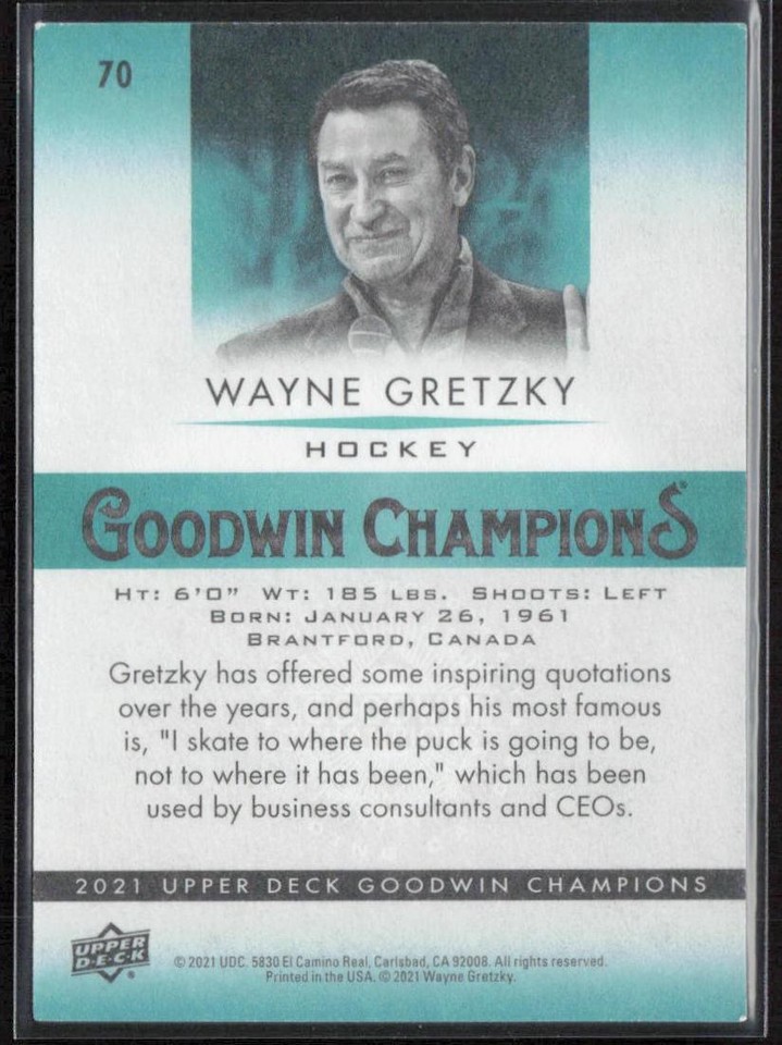 2021 Upper Deck Goodwin Champions #70 Wayne Gretzky | eBay