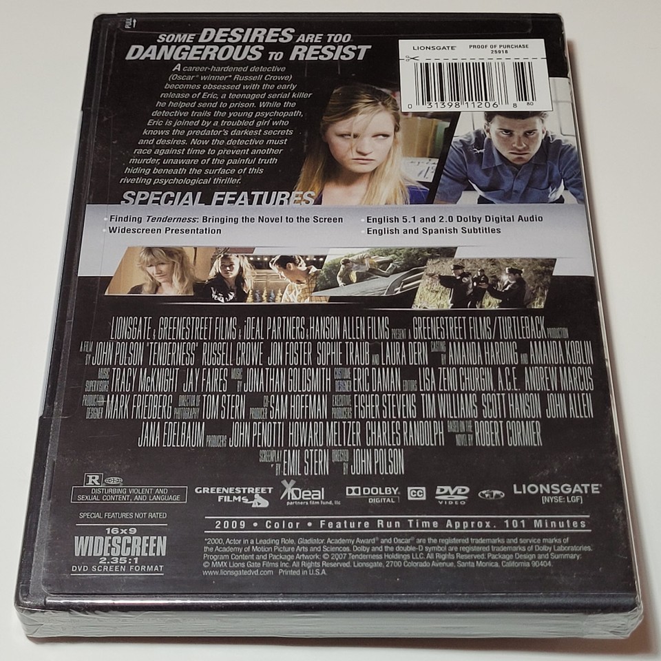 Tenderness (DVD, 2009) Russell Crowe Jon Foster Thriller Free 1-Day ...