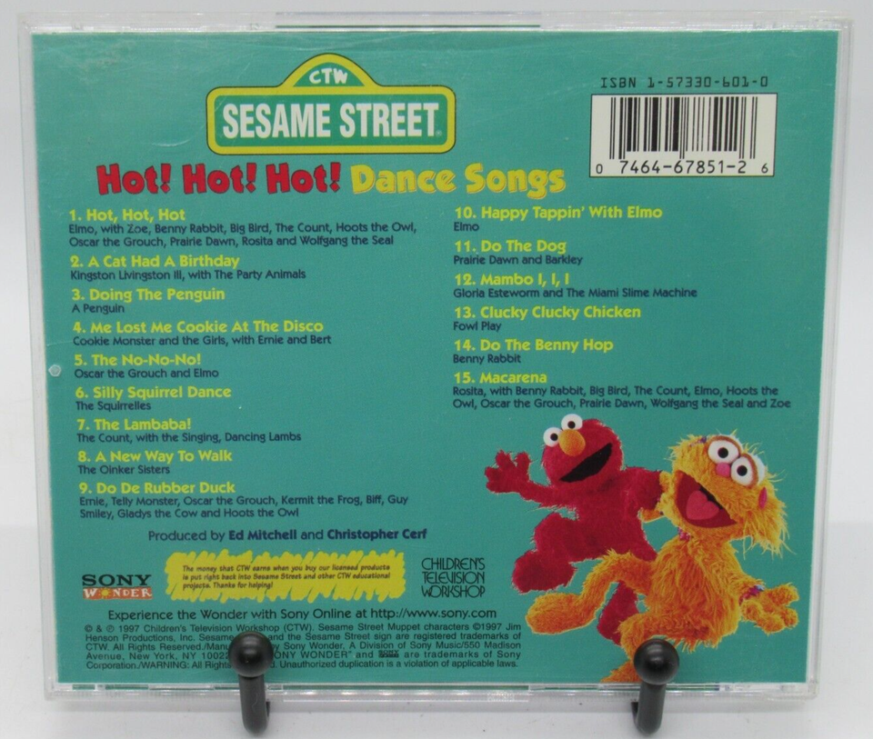 SESAME STREET: HOT HOT HOT DANCE SONGS MUSIC CD, 15 GREAT TRACKS, SONY ...