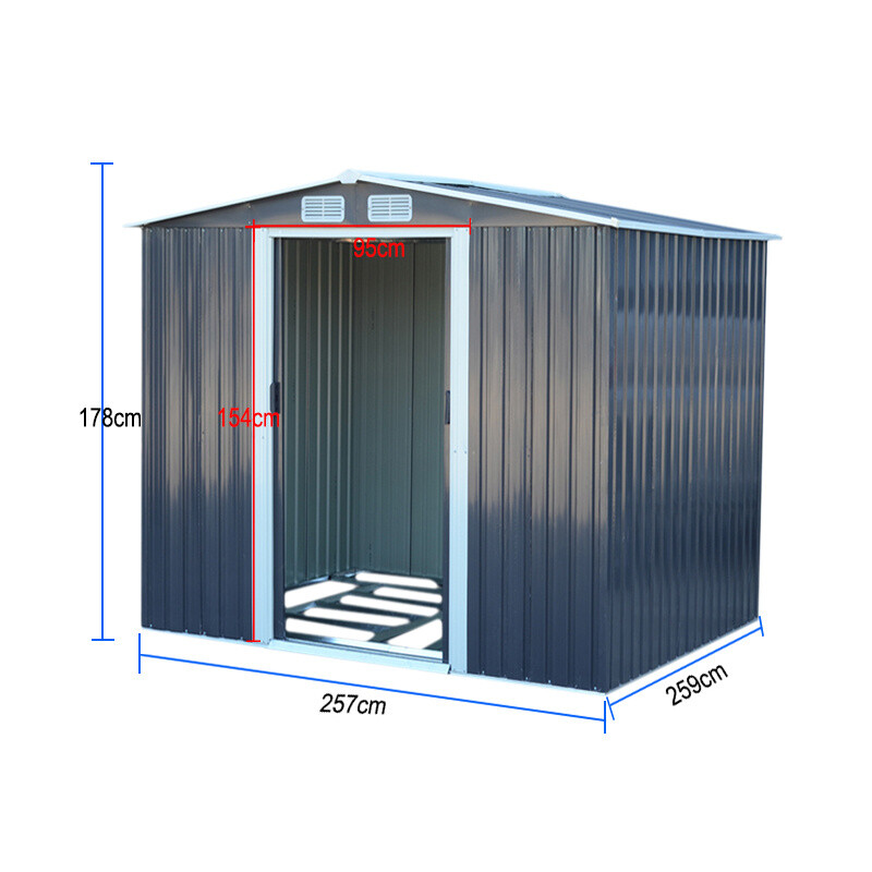 12x10, 10x8, 8x6 ft Metal Garden Shed Storage Warehouse with Base Frame ...