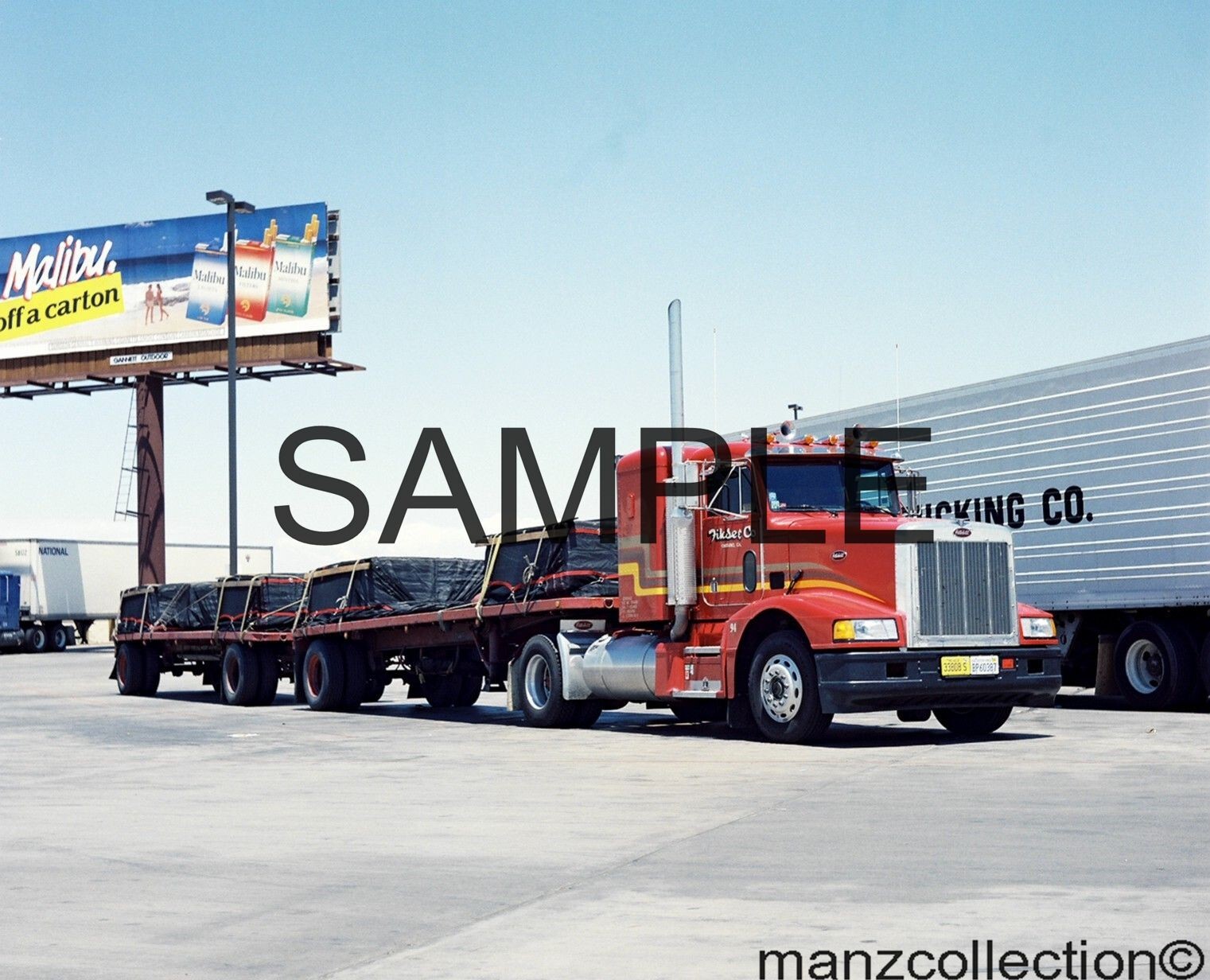 8X10 color truck photo - PETERBILT flatbed doubles | eBay