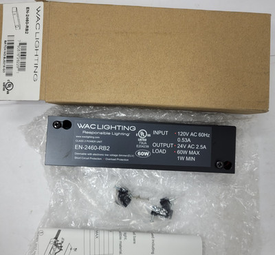 WAC Lighting EN-2460-RB2 Enclosed Electronic Transformer 120V/24V Power ...