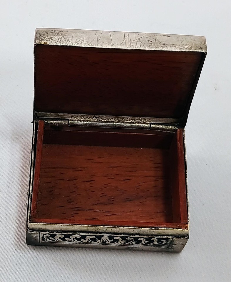Small Vintage Silver Tone Trinket Stamp Box Angkor Wat Cambodian | eBay