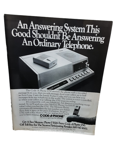 1982 Code A Phone Print Ad Memory Phone Vintage Electronics | eBay