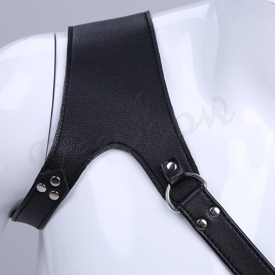 Mens Leather Body Chest Harness Clubwear Restrain Belt Costume Strap ...