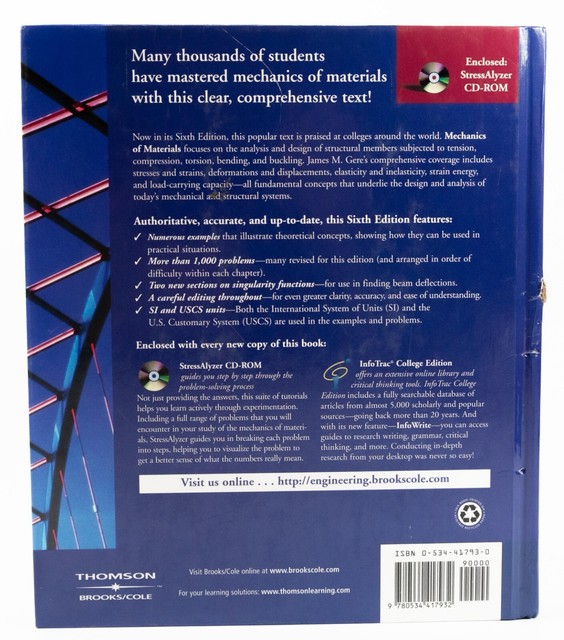 Mechanics of Materials by Stephen P. Timoshenko, James M. Gere (Mixed ...