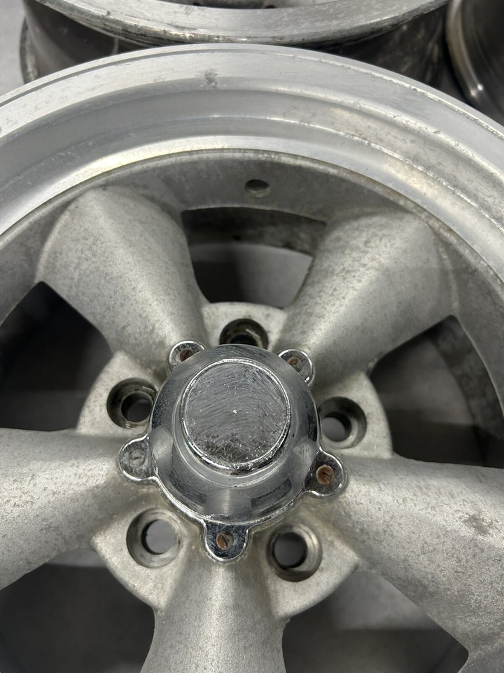 Vintage Torque Thrust Wheels 15x6 Appliance Chevy GM 5 Spoke Mag Wheels ...
