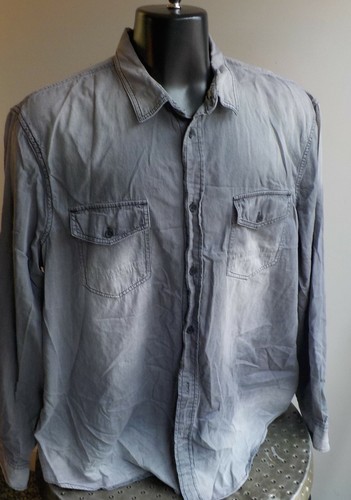 William Rast Gray Washed Out Long Sleeve Button Down Shirt Size XXL | eBay