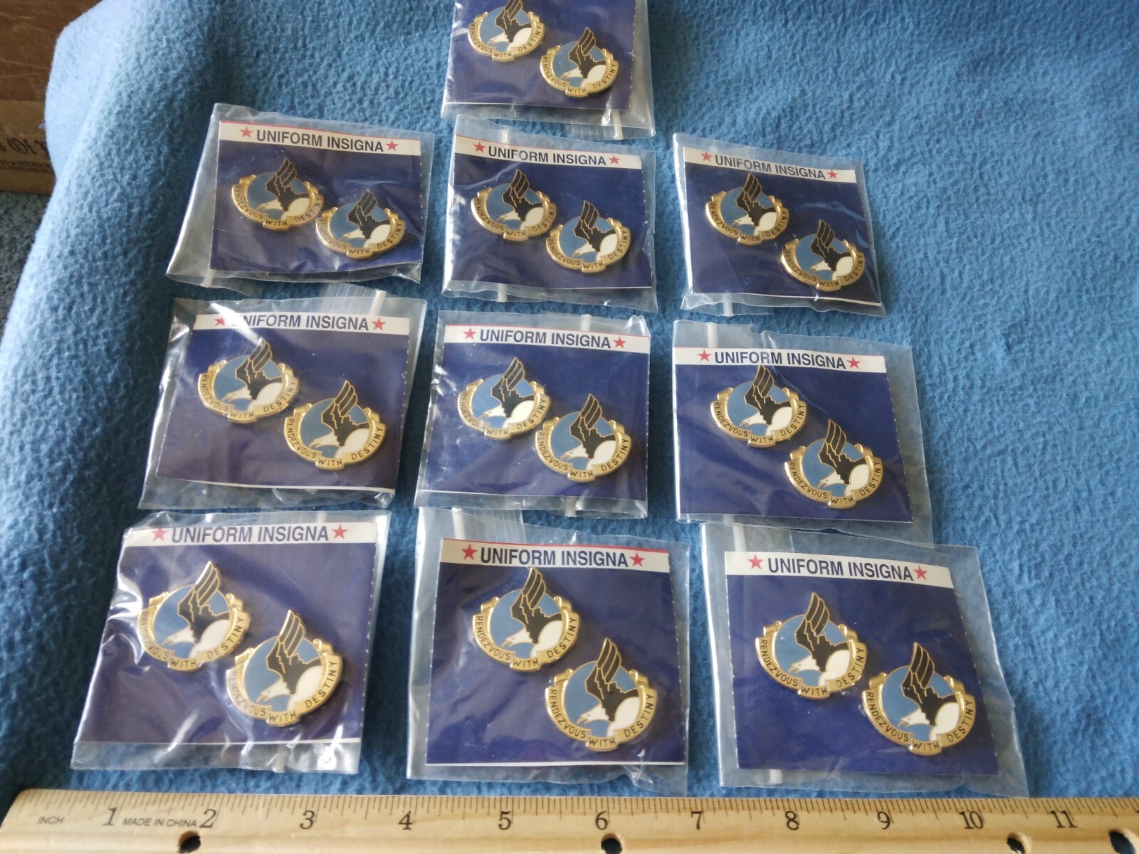 10 PAIRS OF - U.S. Army 101st AIRBORNE DIVISION Unit DI DUI Crest PINS ...