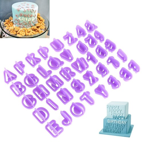 40-Piece Alphabet Number Fondant Cutters – Cake Decorating Icing Mold ...