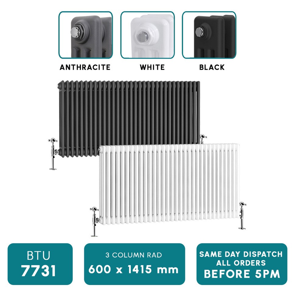 Anthracite White Black Traditional Cast Iron Style Radiator 2 3 4 ...