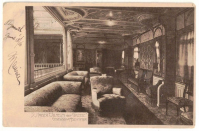 1906 UDB PC: SS Kaiser Wilhelm Der Grosse Drawing Room - German Sea ...