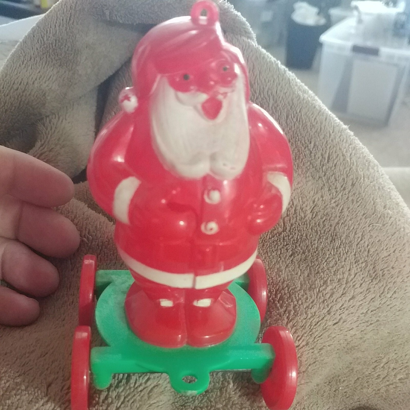 Vintage 1940's celluloid santa claus ornament rolling toy | eBay