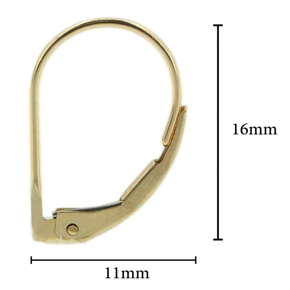 Leverback Earring Mounting Dangling Plain Standard Style REAL 14K ...