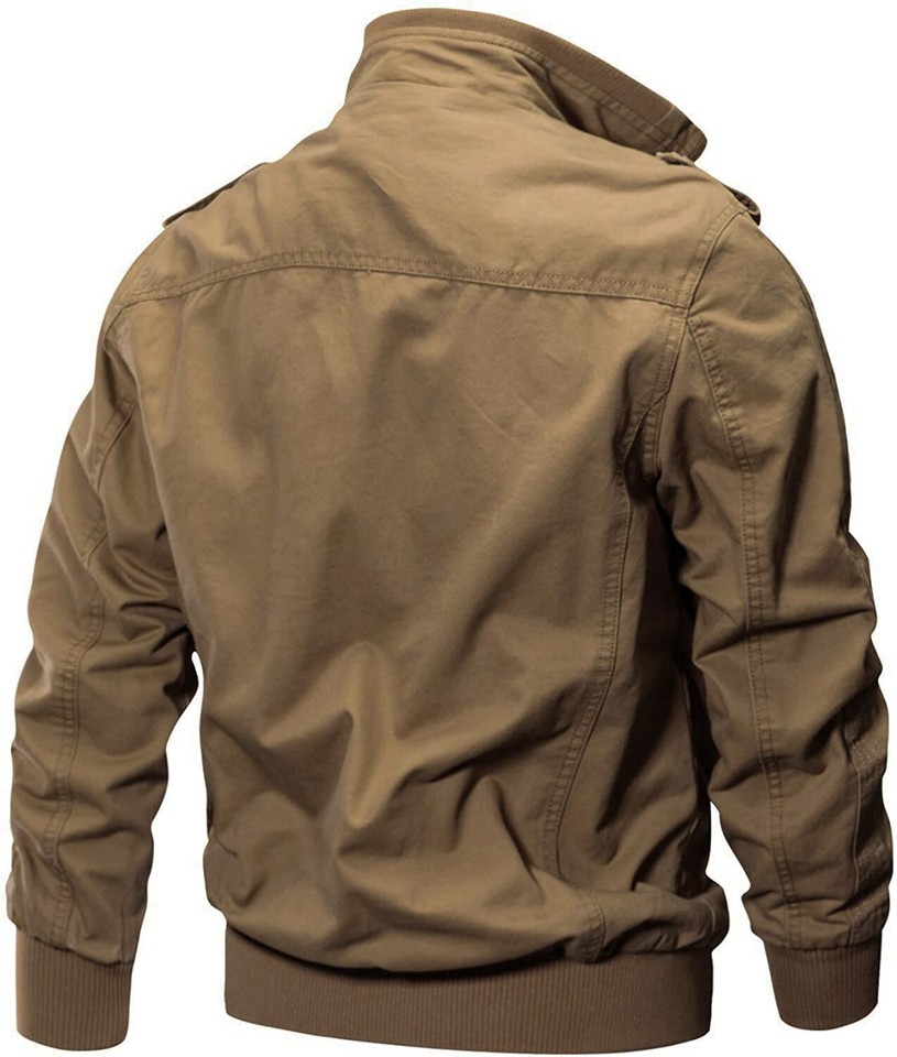 Tacvasen Men's Cargo Jacket Lightweight Cotton Winter Casual Work ...