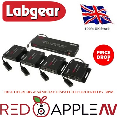 Labgear HDXS470M2 4K 1080P 70m 4 Way HDMI Splitter Extender Kit HDMI ...