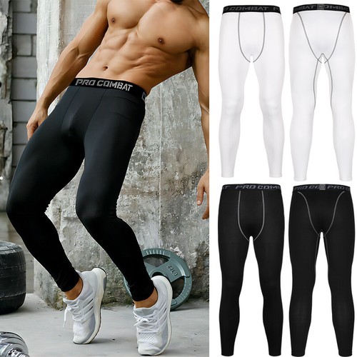 Men Compression Tight Leggings Sports Running Gym Fitness Pants Quick ...