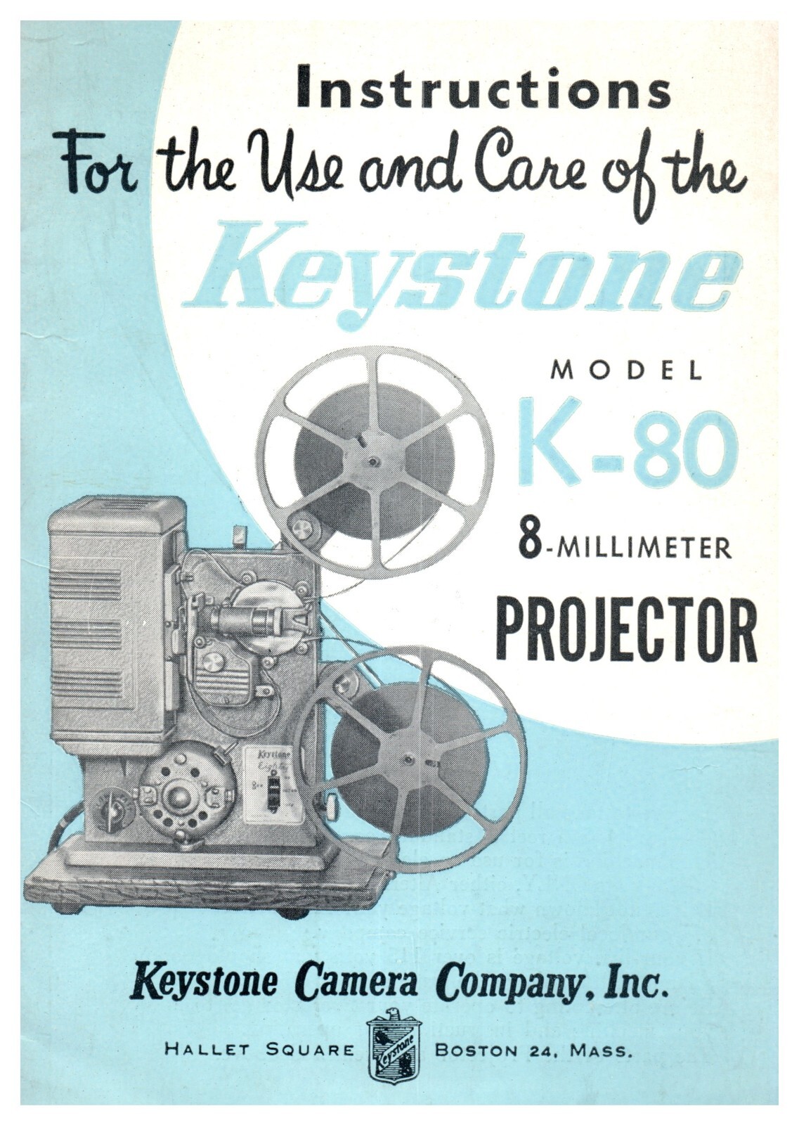 Keystone Model K 80 Owner's Operating Manual for 8mm Projector | eBay