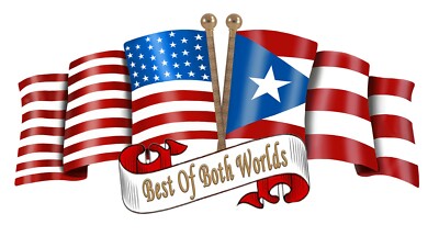 Puerto Rico USA Unity Flags Large Vinyl Decal Sticker Hispanic Latino ...