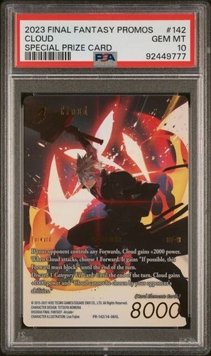 Final Fantasy TCG English Gold Promo Cloud Prize Card PR-142 PSA 10 GEM ...