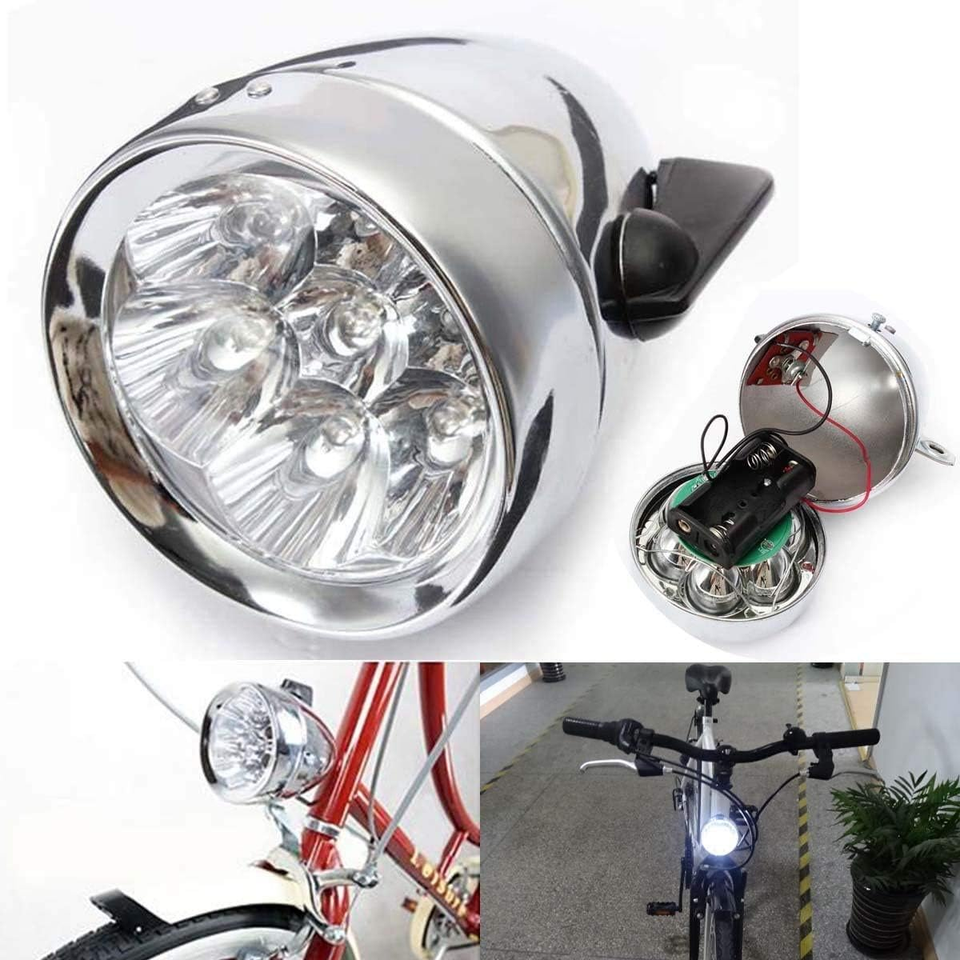 Vintage Retro Bicycle Bike Front Light Lamp 7 LED Fixie Headlight with ...