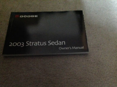 2003 DODGE STRATUS SEDAN Factory Owners Manual Booklet Glove Box Mopar ...