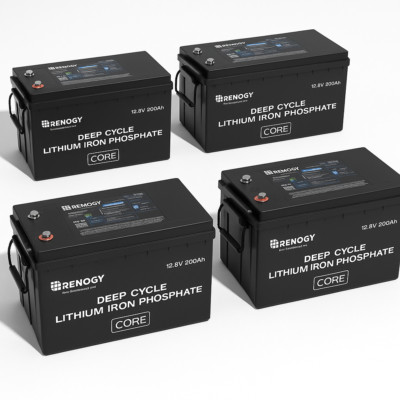 4x Renogy 12V/24V/48V 200Ah Core Lithium Iron Phosphate Batteries 4 ...