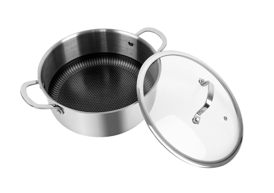 Hextec Non Stick Stainless Steel Aluminium Induction Cookware Tempered ...