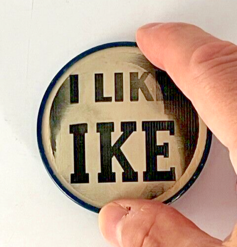 Vintage "I Like Ike" Eisenhower Presidential Campaign Pinback Flicker ...