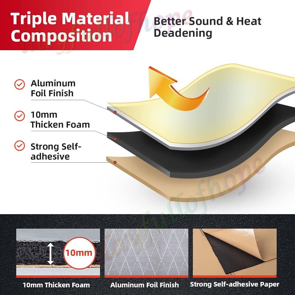 10M Camper Van Insulation Foam Thermal·Soundproof Self Adhesive 10mm ...